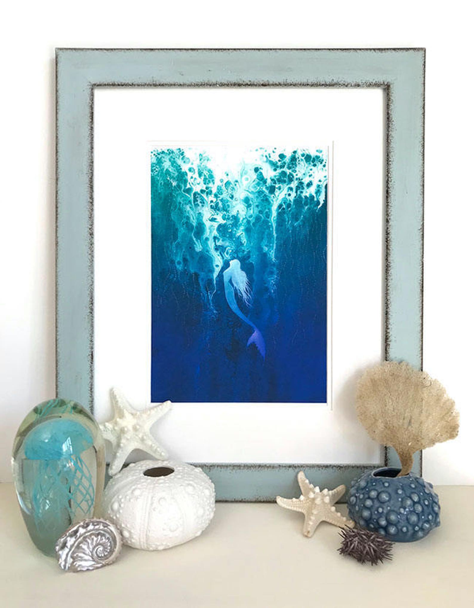 Mermaid Rising Painting Instant Download Mermaid Digital | Etsy