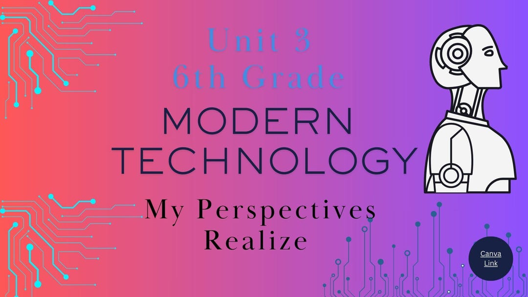 Unit 3 Modern Technology My Perspectives Realize 6th Grade FULL UNIT - Etsy