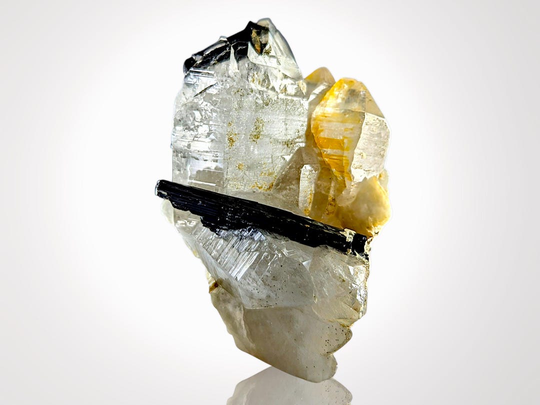 Cathedral Quartz Crystal With Black Tourmaline Inclusions and on Matrix ...