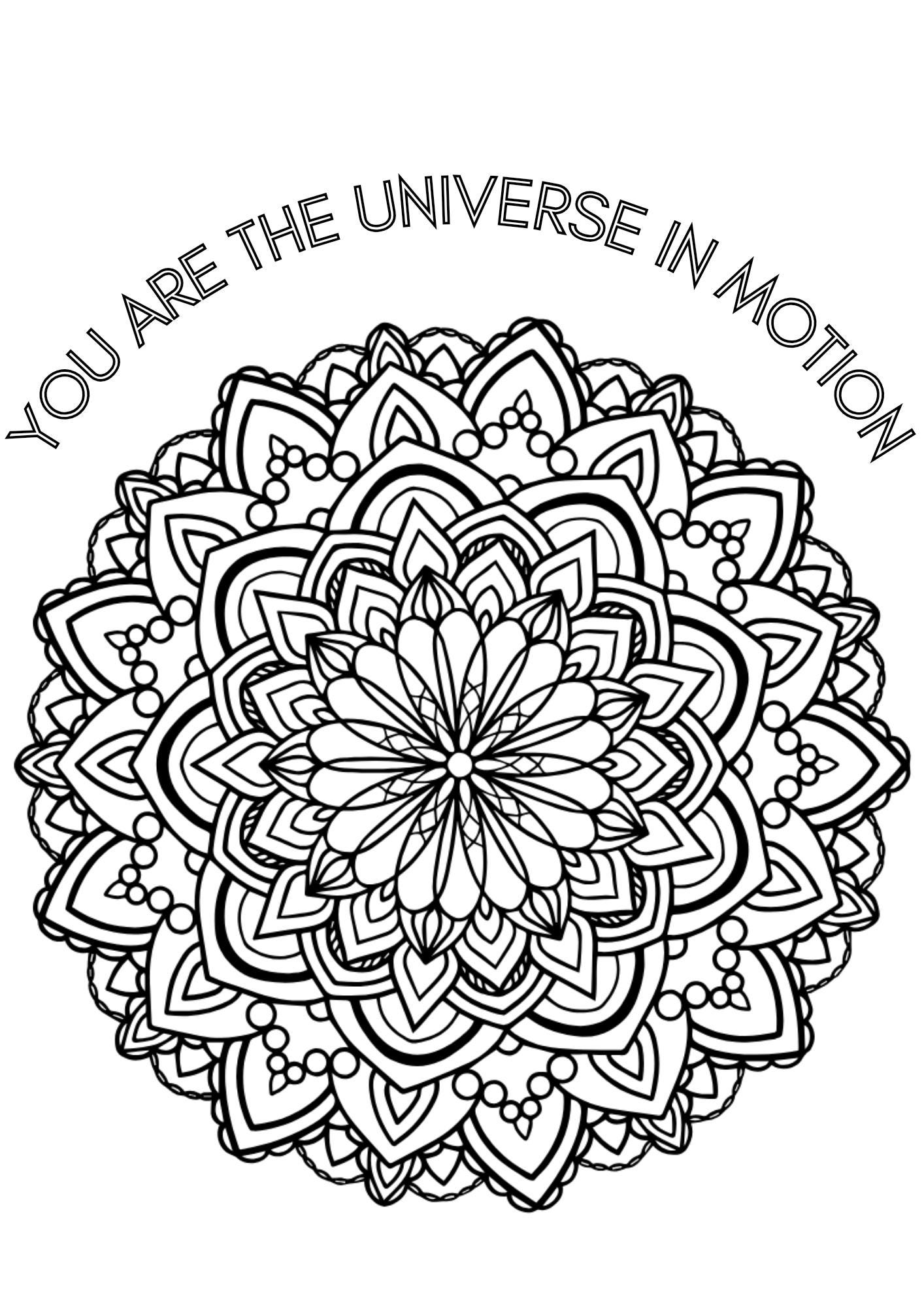 Stress-relief Flower Coloring Pages With Positive Quotes – Printable ...