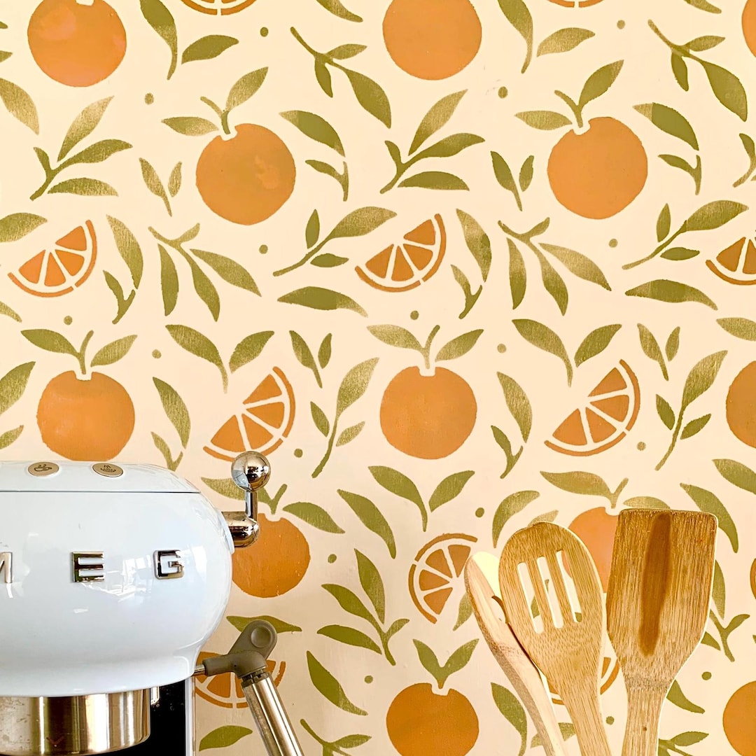 Citrus Fruit Stencil - Large Stencil for Wall Painting - DIY Kitchen ...