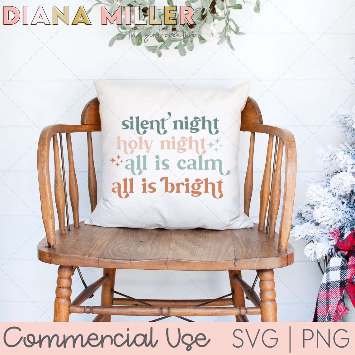 Retro Silent Night SVG Silent Night Sign SVG Silent Night | Etsy