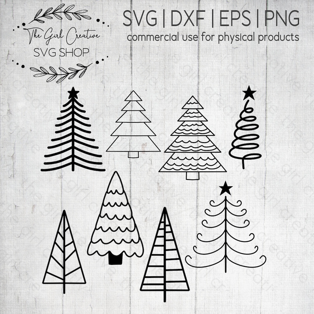 Christmas Tree Doodles - Christmas Tree SVG Bundle - Merry Christmas ...