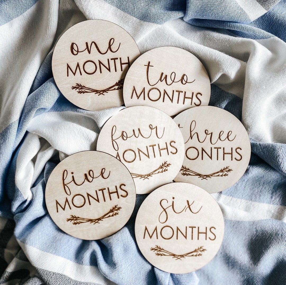 Baby Milestone SVG, Wooden Milestone Disc SVG, Laser Cut Files, Monthly ...