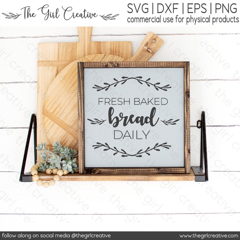Farm Fresh Bread SVG, Baked Bread SVG, Farmhouse SVG, Rustic Farmhouse ...