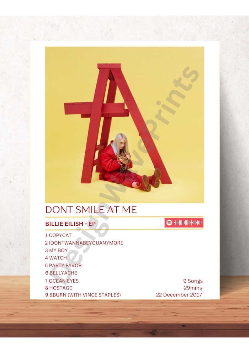 Billie Eilish Album Cover Posters - Don't Smile at Me - Etsy Australia