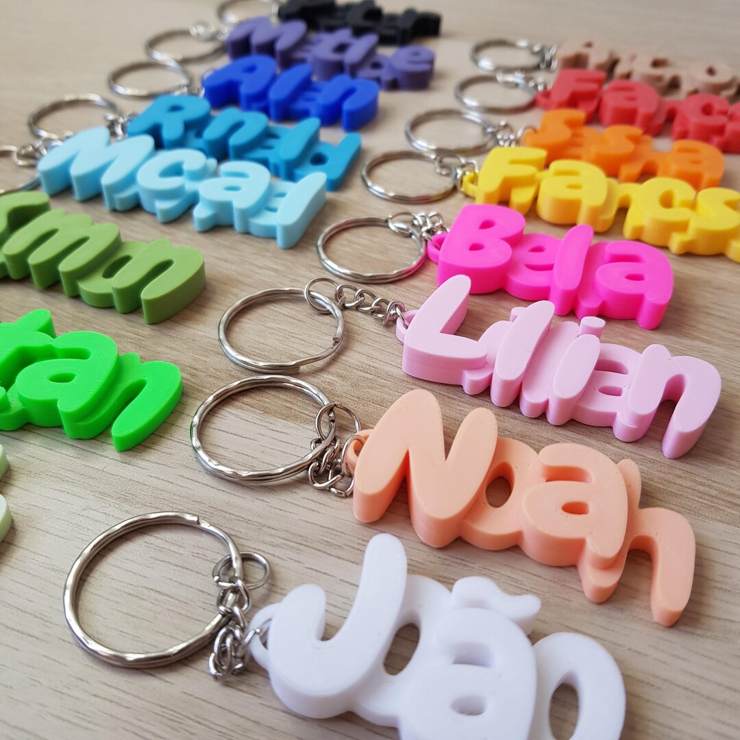 Personalized Keychain Name in 3D Printing Unique Gift Keepsake for ...