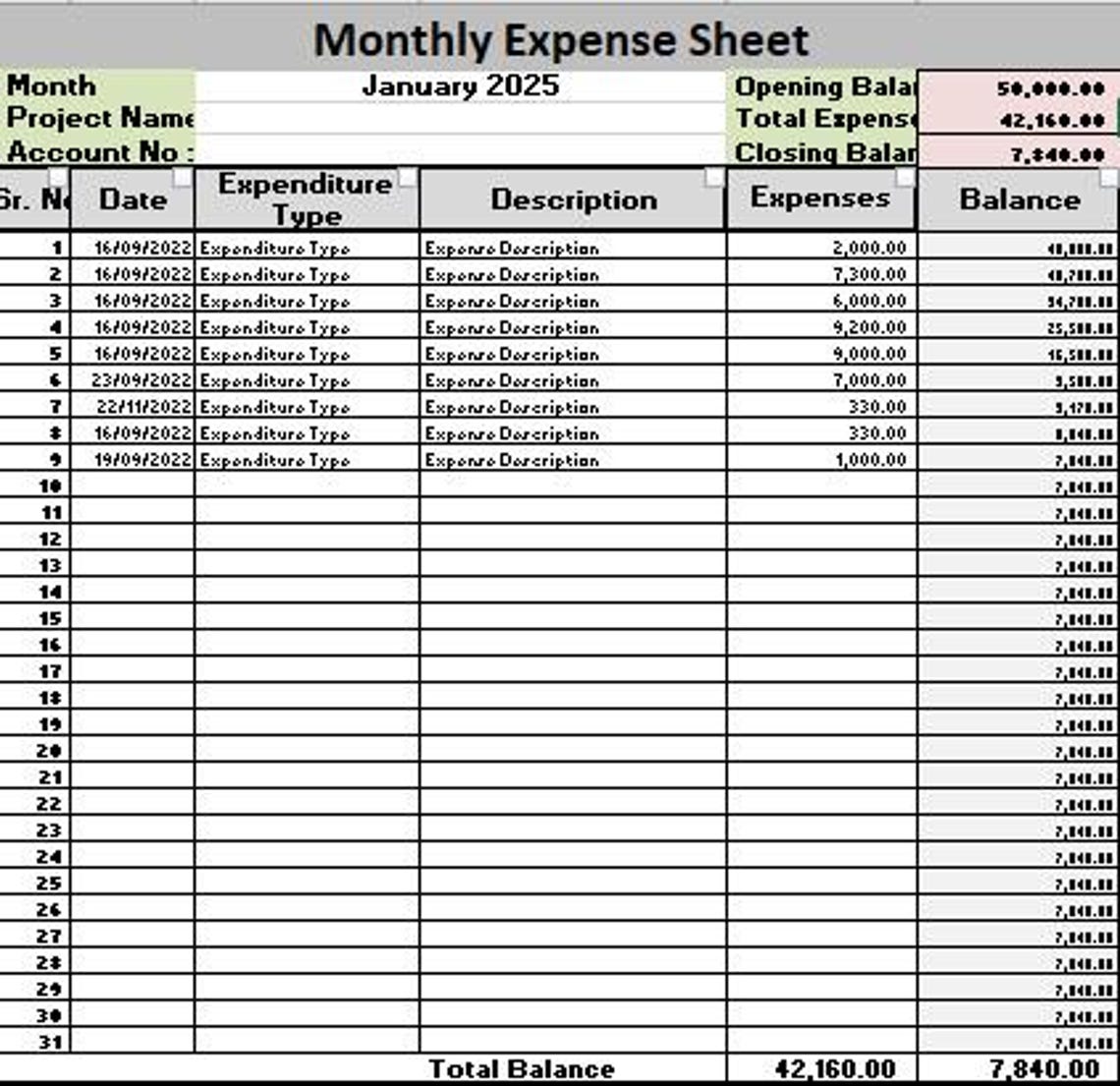 Expense Excel Sheet, Excel Spreadsheets, Expense Tracking, Instant ...