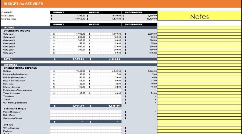 Simple Budget Template, Budget Spreadsheet, Excel Template, Budget ...