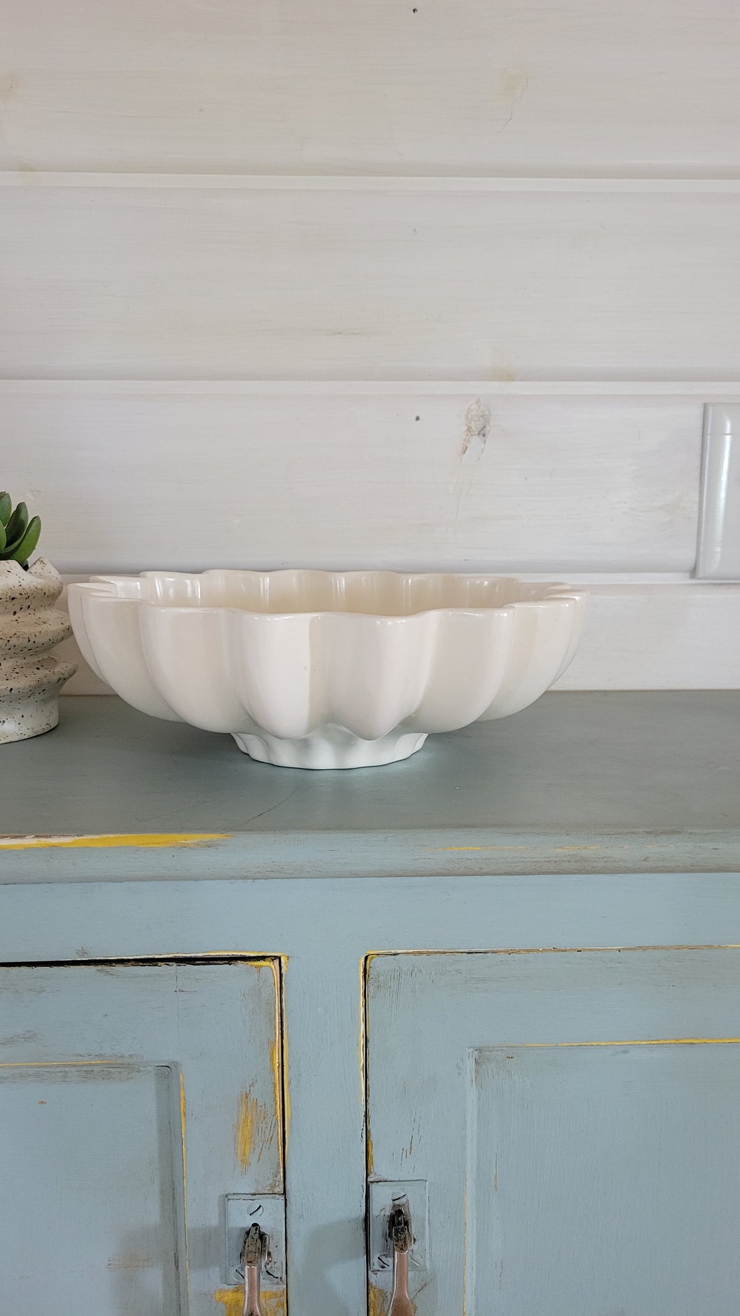 Red Wing Pottery Bowl 1620 Vintage Ceramic Fluted Lotus Bowl Cream - Etsy