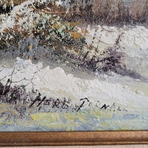 Vintage 70s Original Oil Painting Herb Parnell 8 X 10 Winter Landscape ...