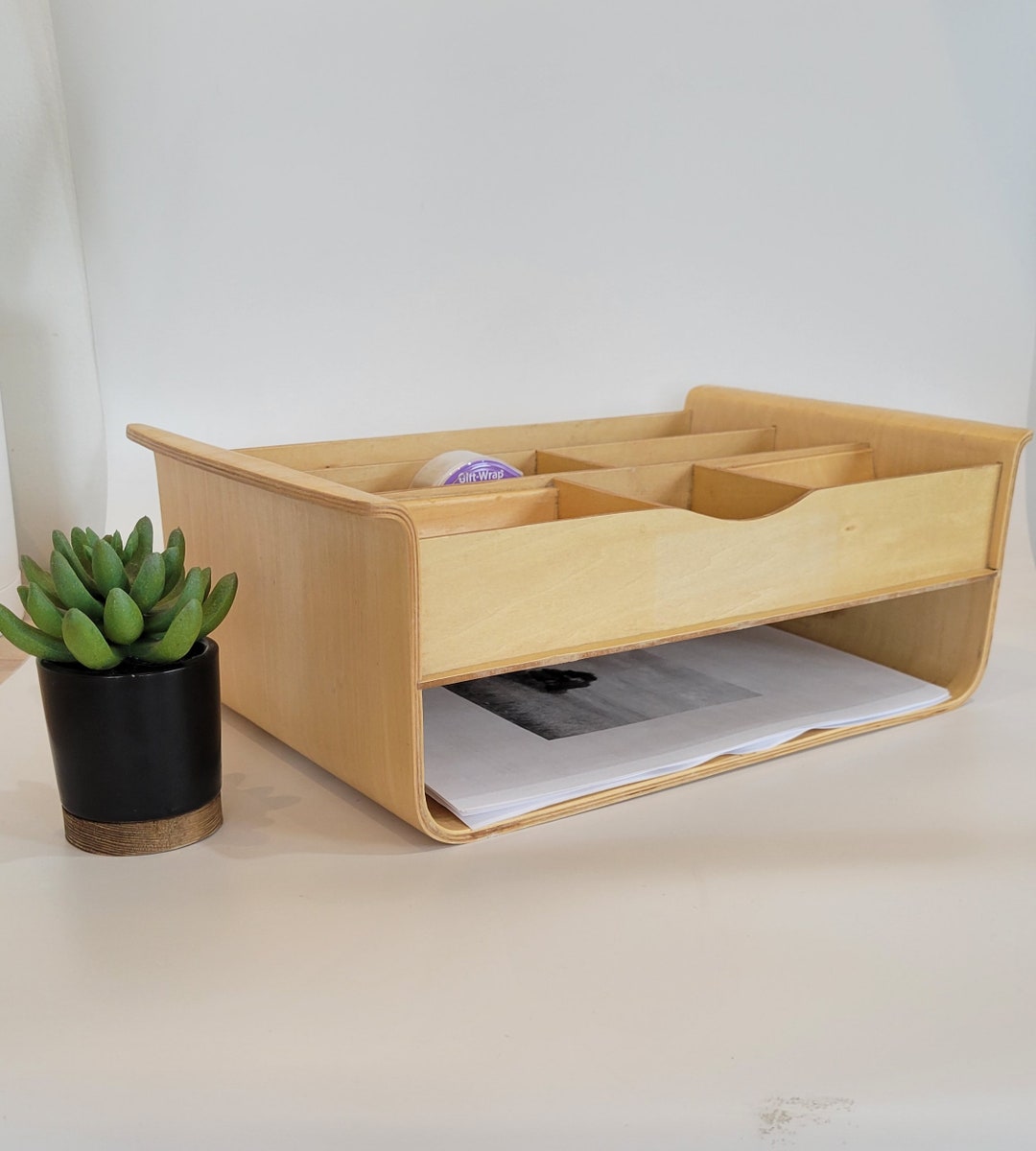Vintage Desk Organizer Michael Graves Modern Bentwood Office Desktop ...