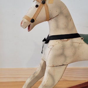 Vintage Wood Rocking Horse Wooden Antique Style Painted Rocking Horse ...
