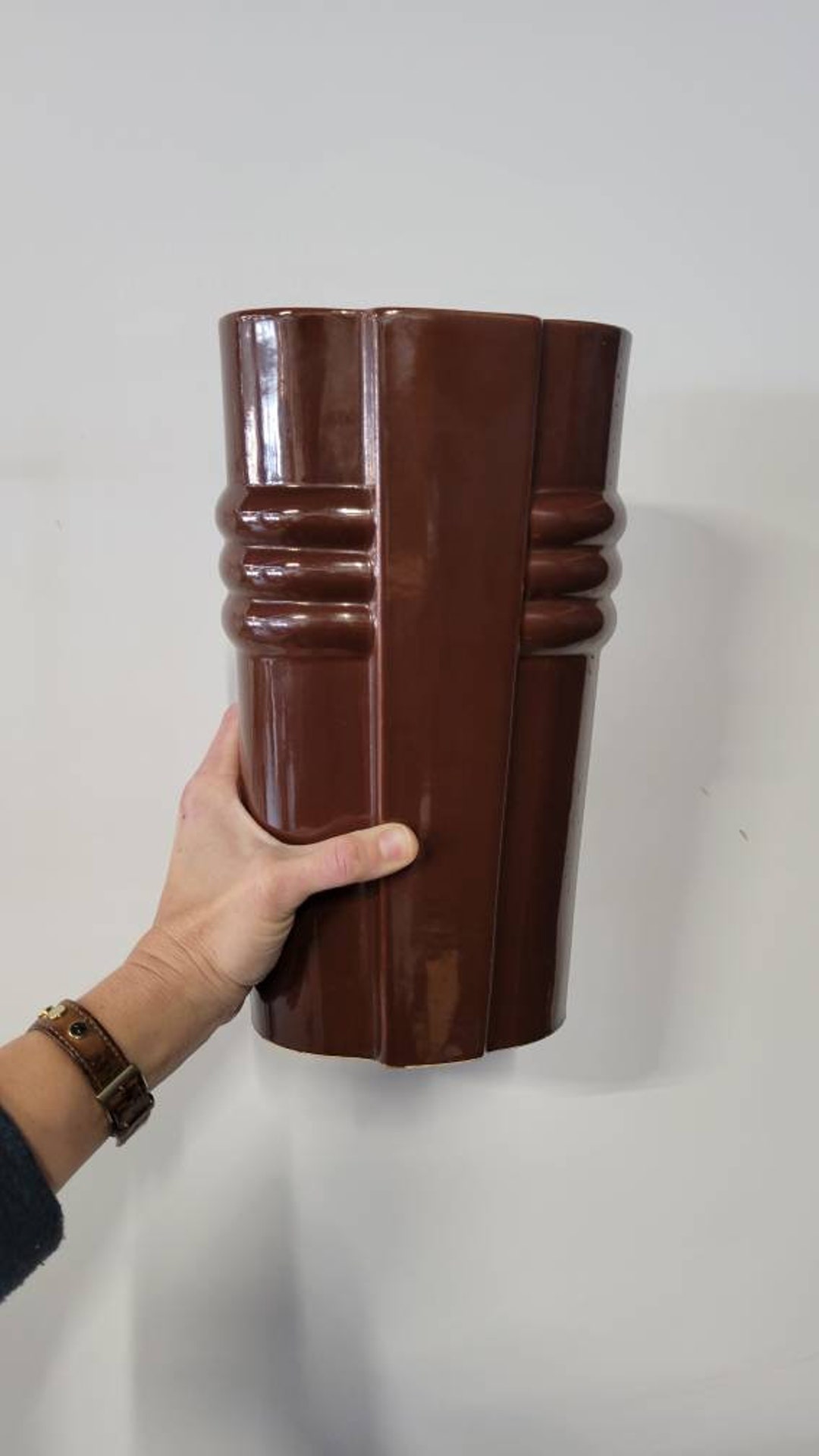 Red Wing Pottery Vase Large Vintage Vases Brown MCM Art Deco Style ...