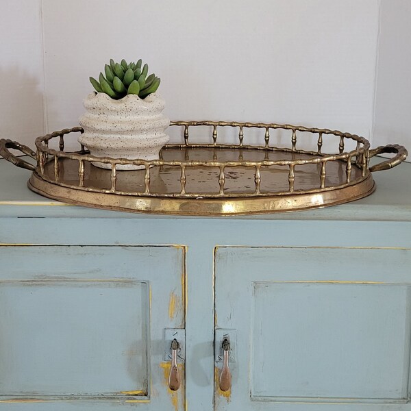 Vintage Brass Tray - Etsy