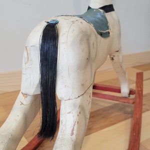 Vintage Wood Rocking Horse Wooden Antique Style Painted Rocking Horse ...