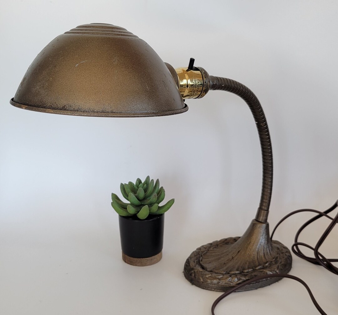 Vintage Desk Lamp Industrial Lamp Goose Neck Table Lamps Rustic Home ...