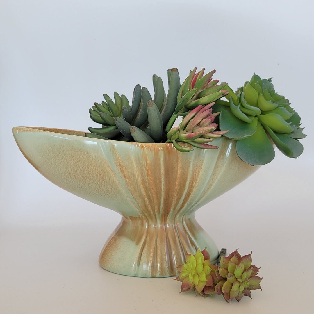 Red Wing Pottery Doric Vintage Pedestal Bowl Console Bowl Ceramic 1950s ...