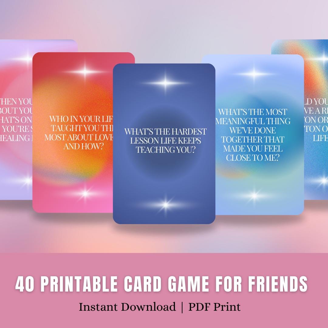 Friendship Printable Card Game– Fun Icebreakers for Friends (digital ...
