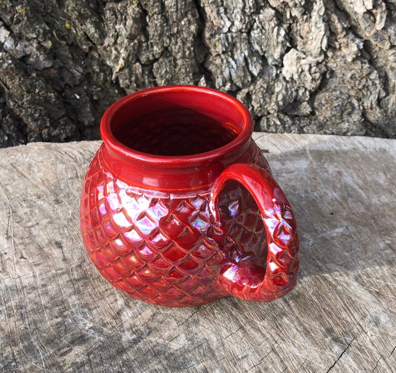 Large Dragon Scale Mug Stoneware Pottery Handmade by Daisy Friesen ...