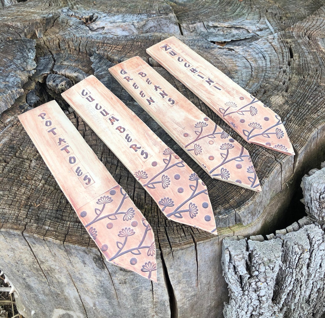 Garden Markers, Housewarming Gift, Rustic, Vegetable Markers, Pottery ...