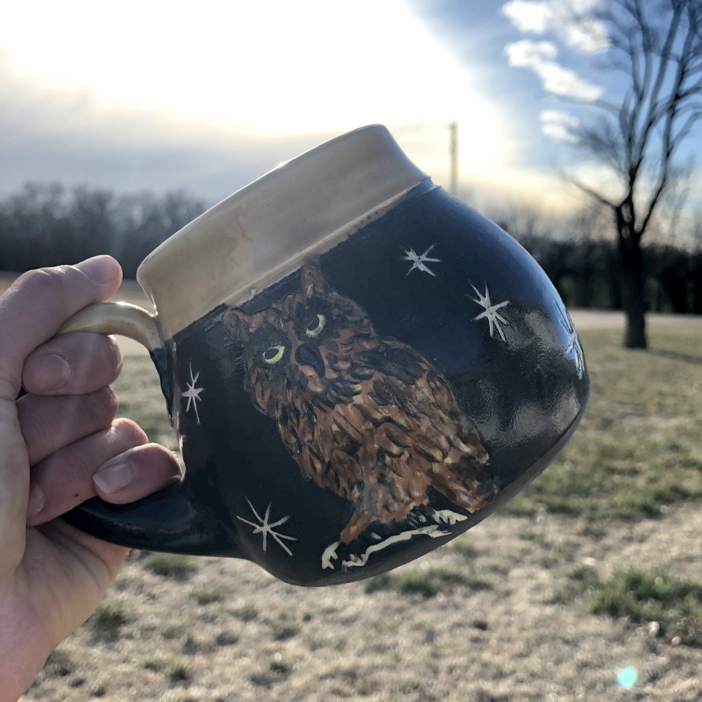 Owl Mug Pottery Handmade by Daisy Friesen | Etsy