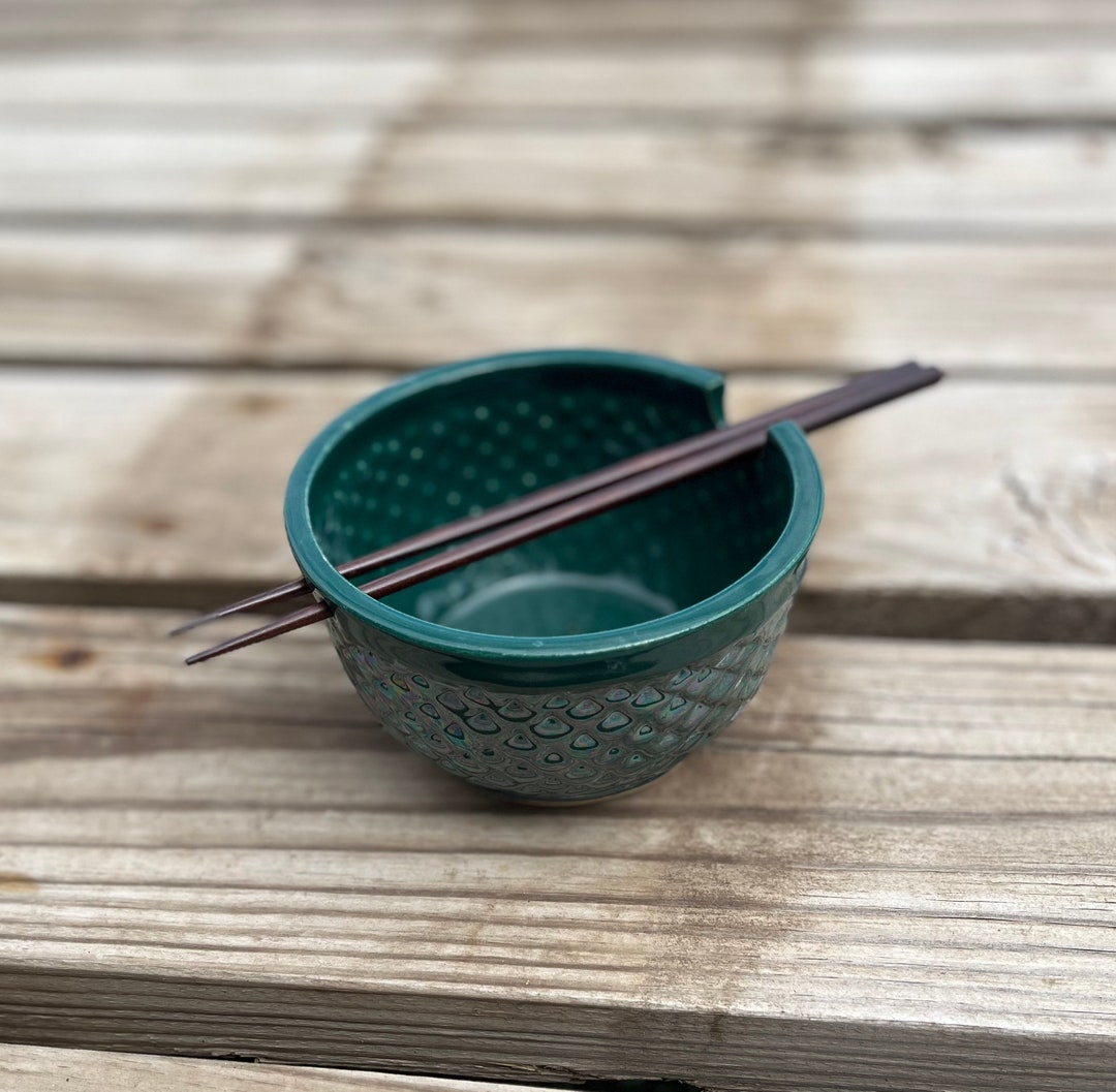 Dark Green Rice Bowl With Chopsticks, Noodle Bowl, Dining at Home ...