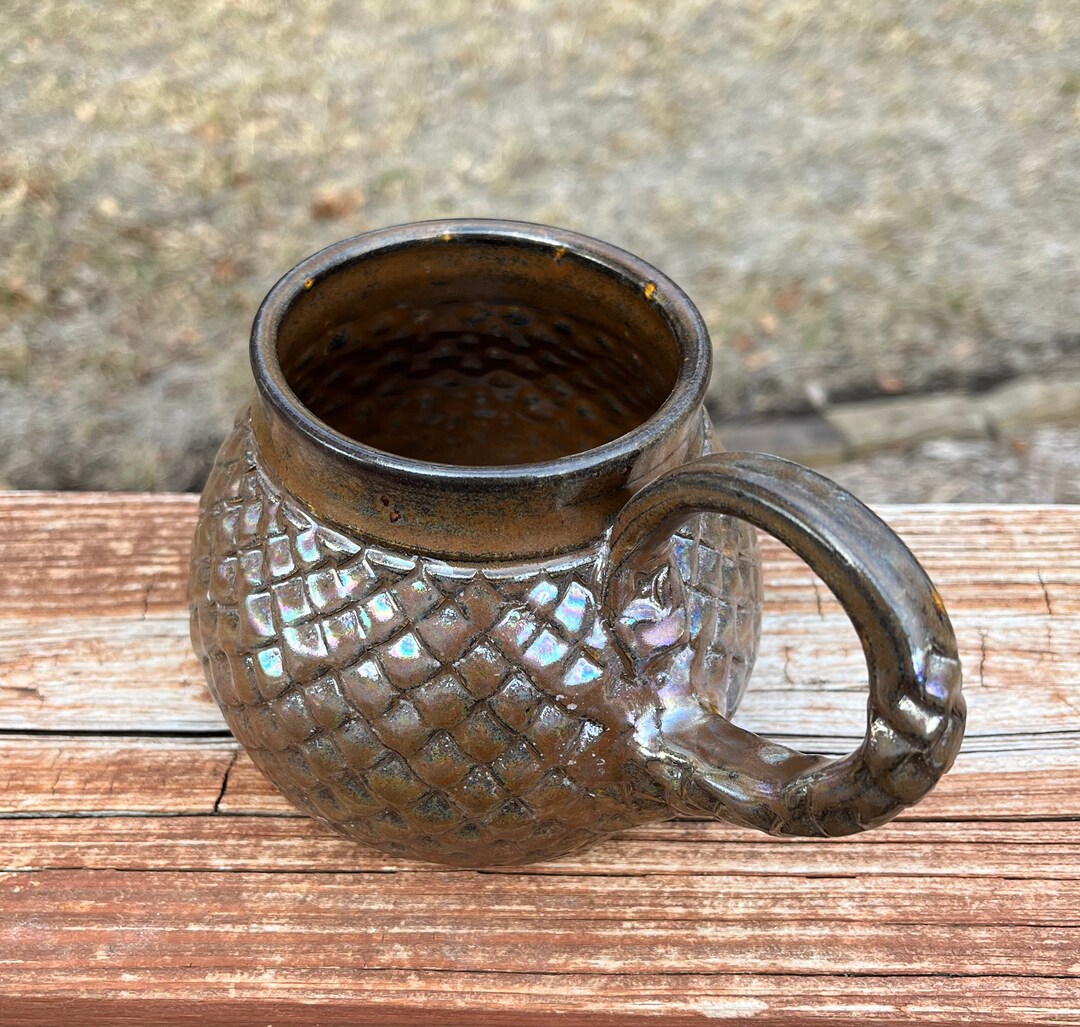 Bronze Brown Dragon Scale Mug Mermaid Style Gift Coffee Mug - Etsy