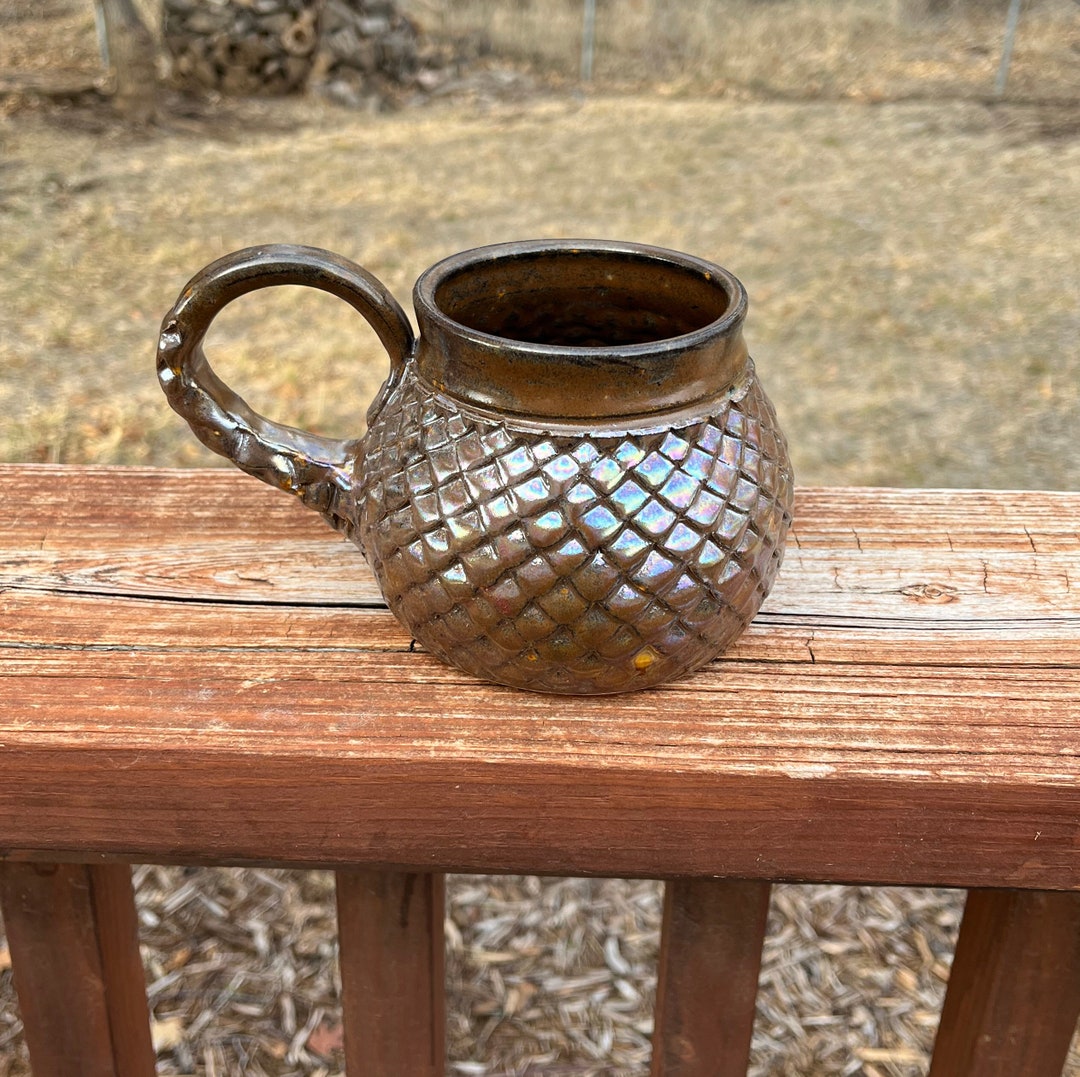Bronze Brown Dragon Scale Mug, Mermaid Style Gift, Coffee Mug, Tea Cup ...