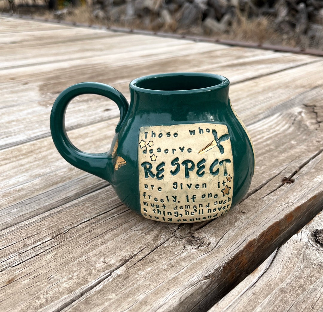 Large Literary Mug, Respect, Stalking Jack the Ripper, Green, Gold Key ...