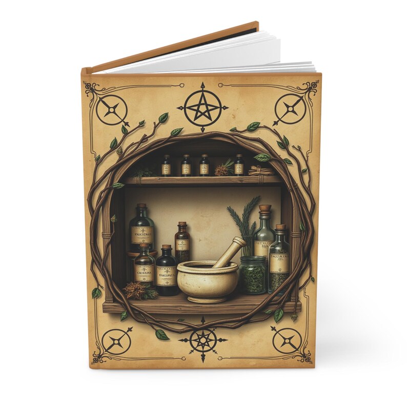 Witchy Apothecary Journal, Herbal Grimoire Notebook, Spell Book, Green ...