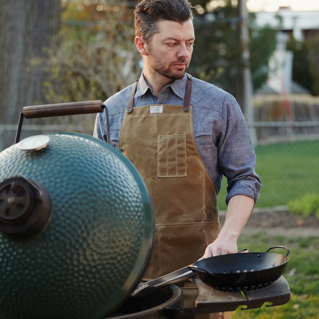 BBQ Grill Apron in Wax Canvas & Leather | ARTIFACT - Handmade in Omaha ...