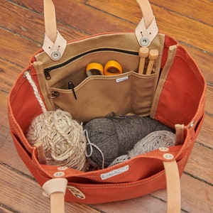 Knitting & Crochet Project Tote Bag W/ Leather Straps | ARTIFACT ...