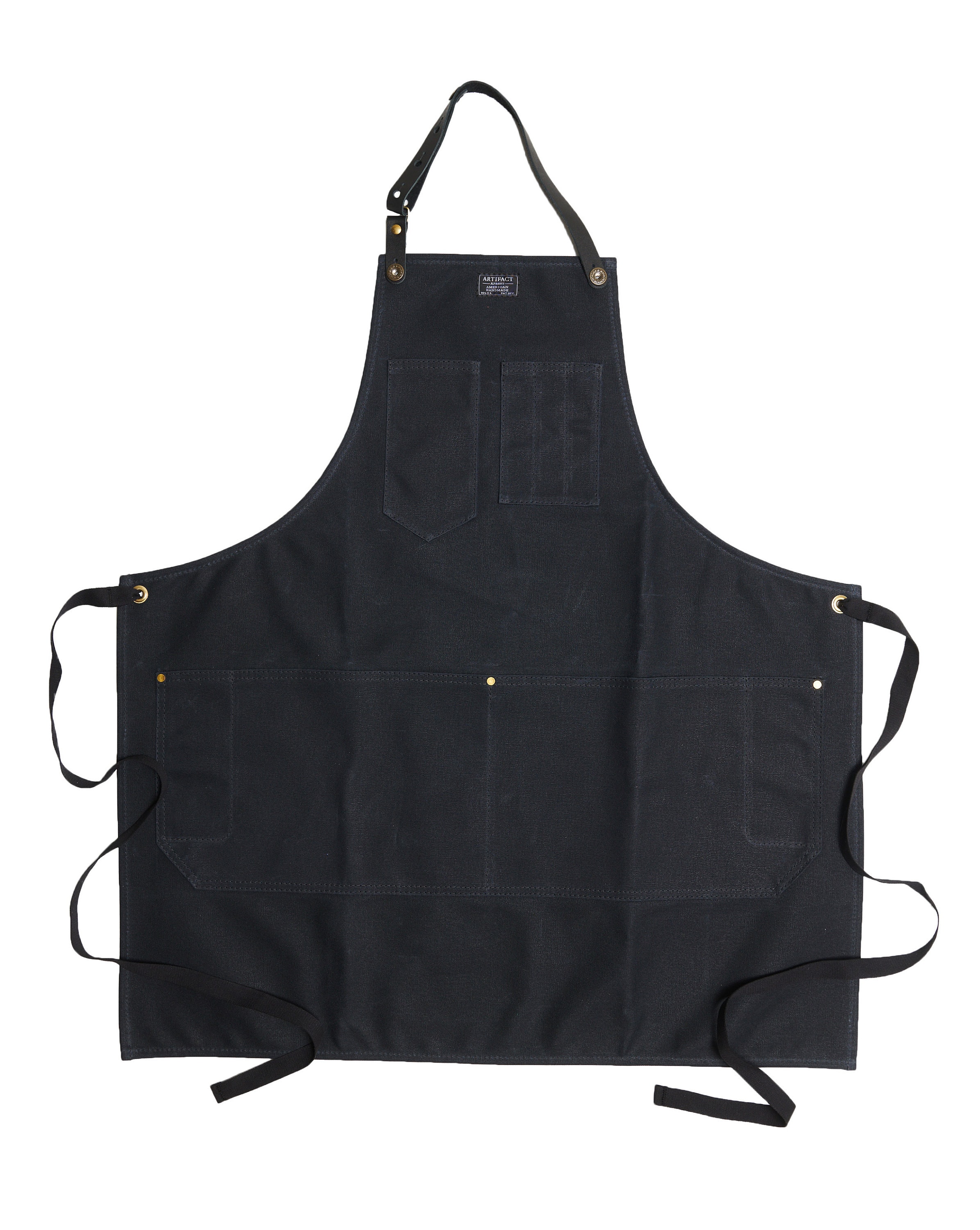 Workshop Apron in Waxed Canvas W/ Removable Leather Strap - Etsy UK