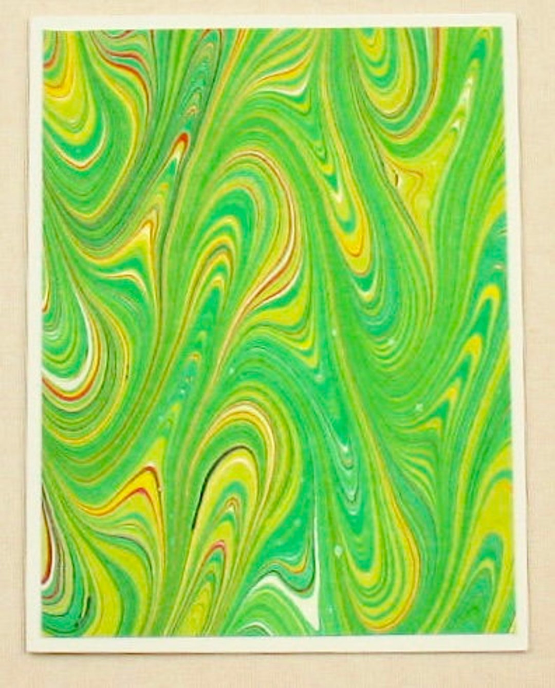 SSC137 Note Card of Kelly Green and Yellow. Free Shipping! - Etsy