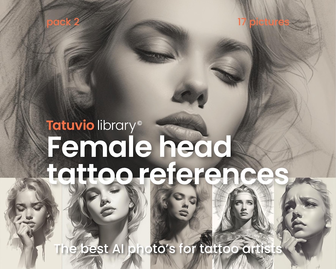 Female Head Tattoo References | Pack 2 | High Resolution Images - Etsy
