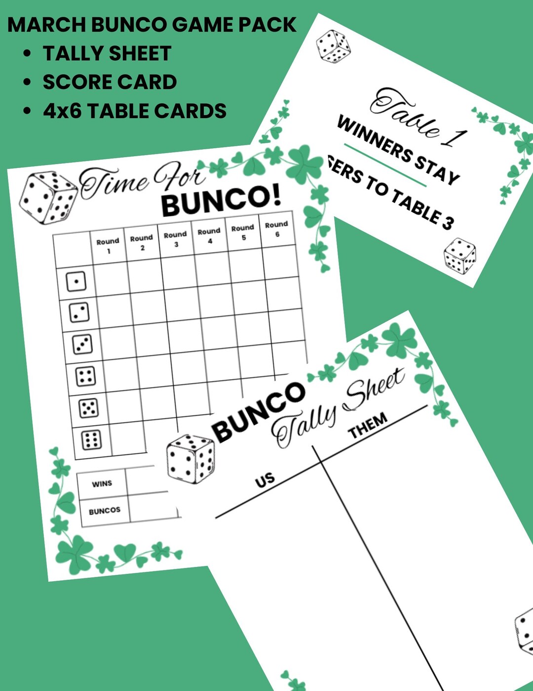 March Bunco Set - Etsy