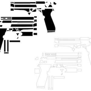 Beretta 92 FS GUN Blank SVG Template Vector File for Laser Engraving ...