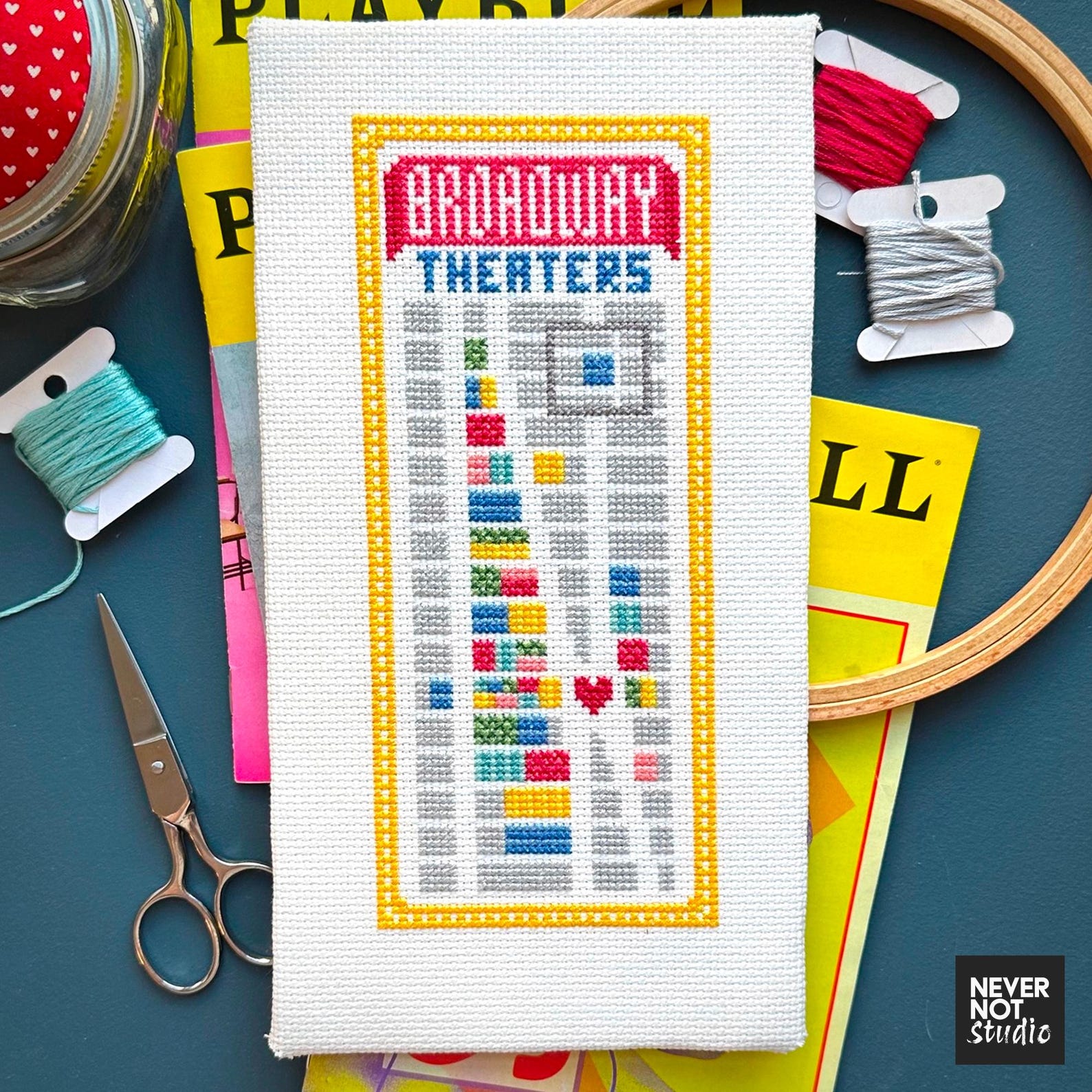 Broadway Theaters Map - Cross Stitch Pattern PDF - Instant Download - Etsy