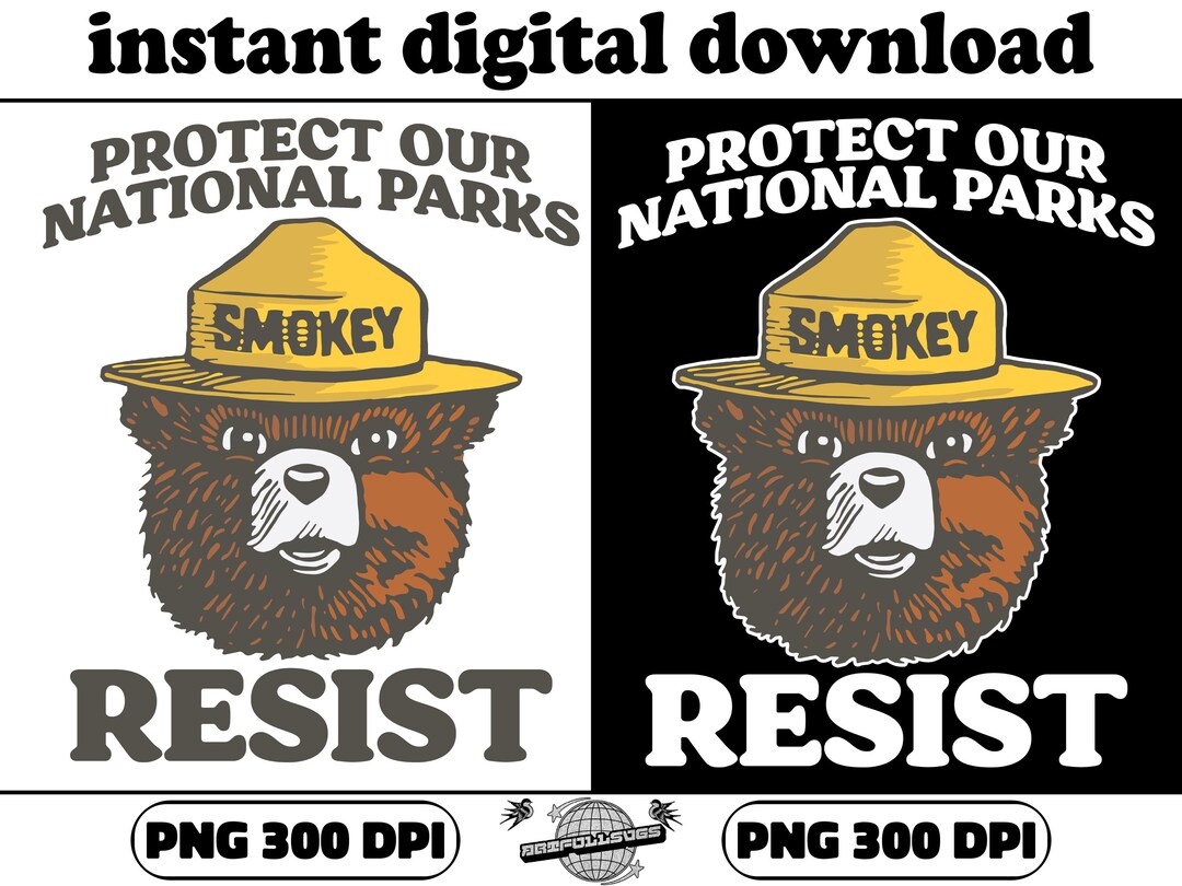 Protect Our National Parks PNG, Smokey Bear Resist PNG, Retro Vintage ...