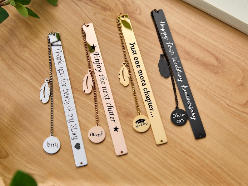Personalized Anniversary Bookmark,custom Metal Bookmark,quotes ...