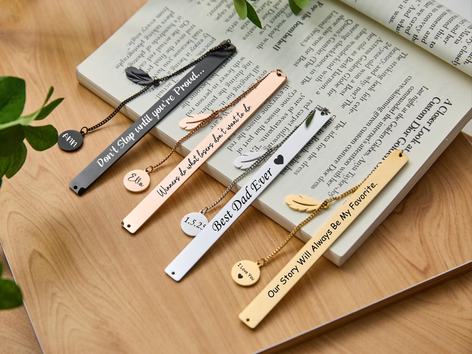 Personalized Anniversary Bookmark,custom Metal Bookmark,quotes ...