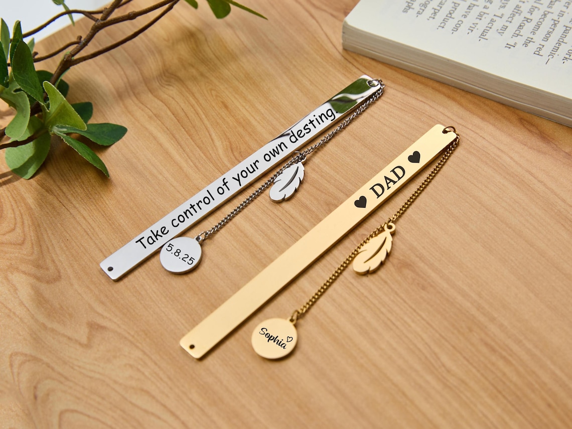 Personalized Anniversary Bookmark,custom Metal Bookmark,quotes ...