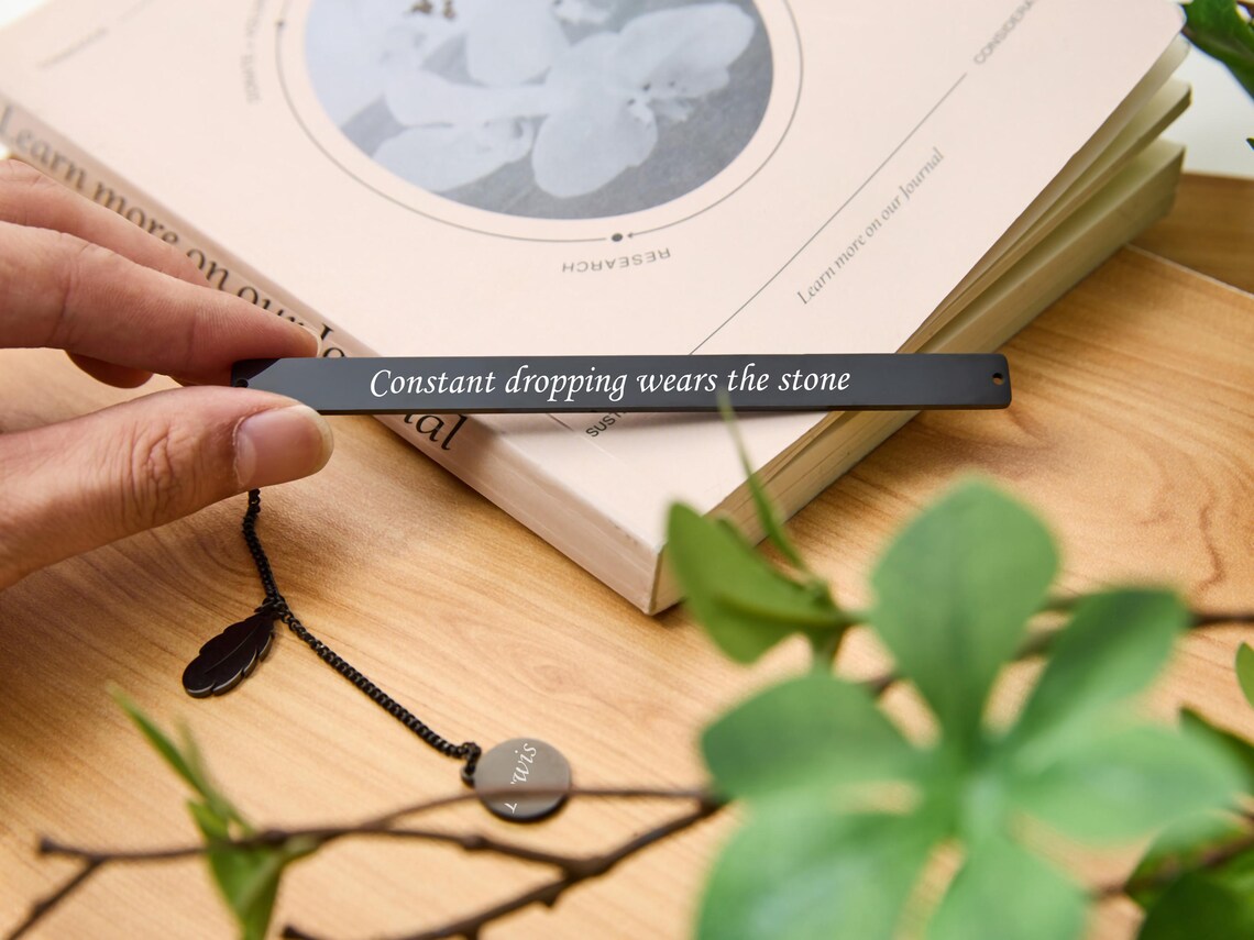 Personalized Anniversary Bookmark,custom Metal Bookmark,quotes ...