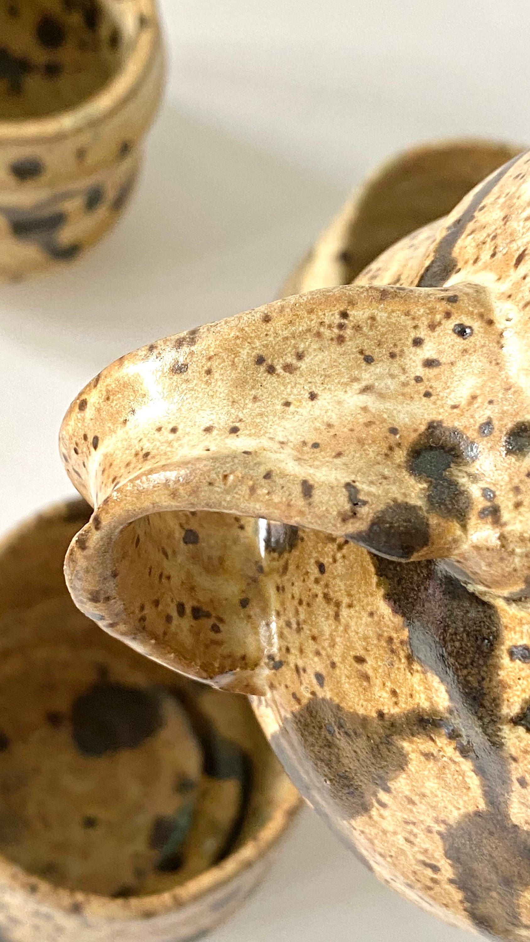 Four Speckled Earth-tone Studio Pottery Handmade Ceramic - Etsy