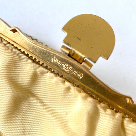 1950s Whiting & Davis Gold Mesh Clutch Coin Purse Bag… - Gem