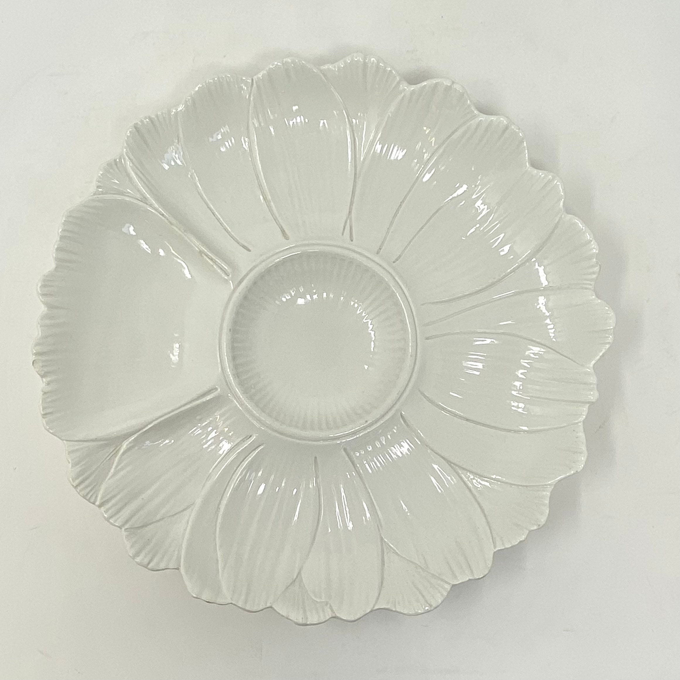 Vintage 60s Italian Ceramics Fine China Flower Petal Dip Crudite Dish ...
