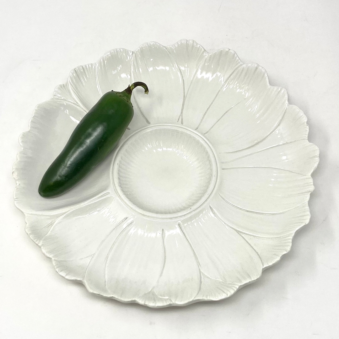 Vintage 60s Italian Ceramics Fine China Flower Petal Dip Crudite Dish ...
