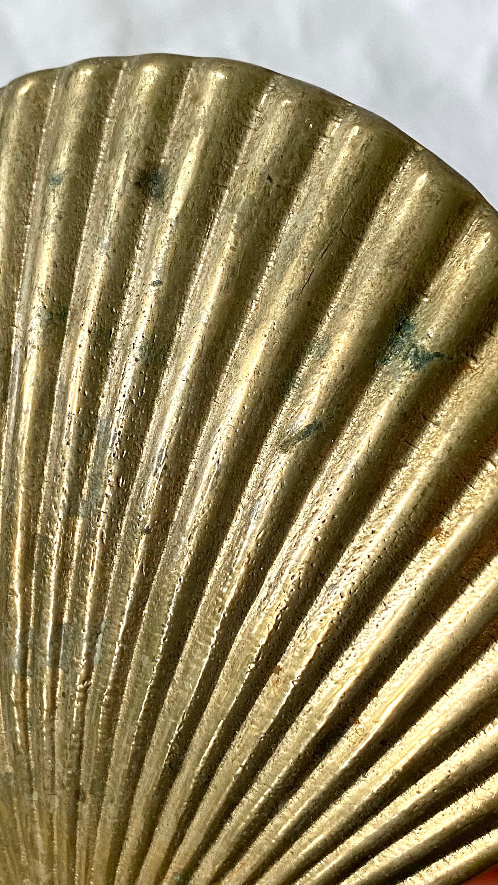 Single Vintage Brass Scallop Shell Book End Nautical Hollywood Regency ...