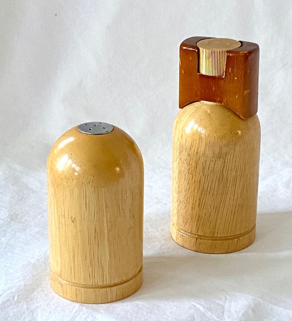 Art Deco/modernist Wood Mr. Dudley Salt & Pepper Mill Shakers - Etsy
